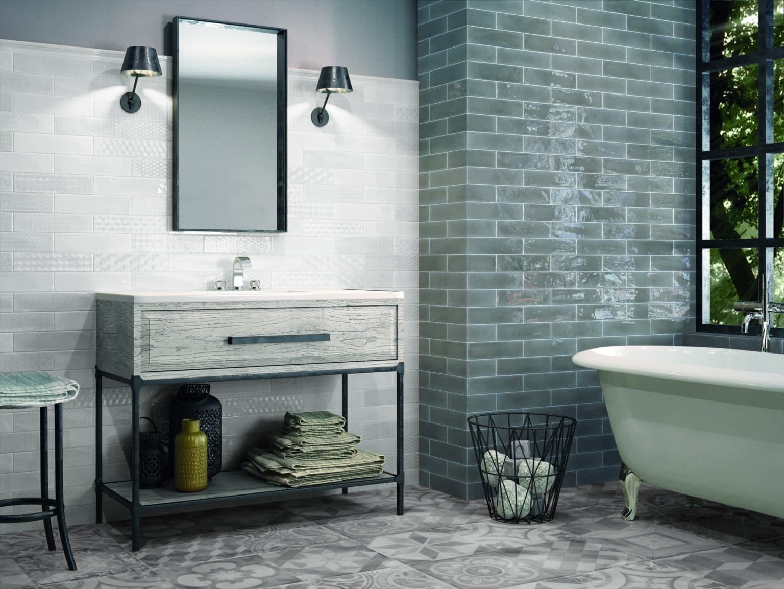 Opal Patterned, Subway Ceramic Tile | M2 Tile & Stone